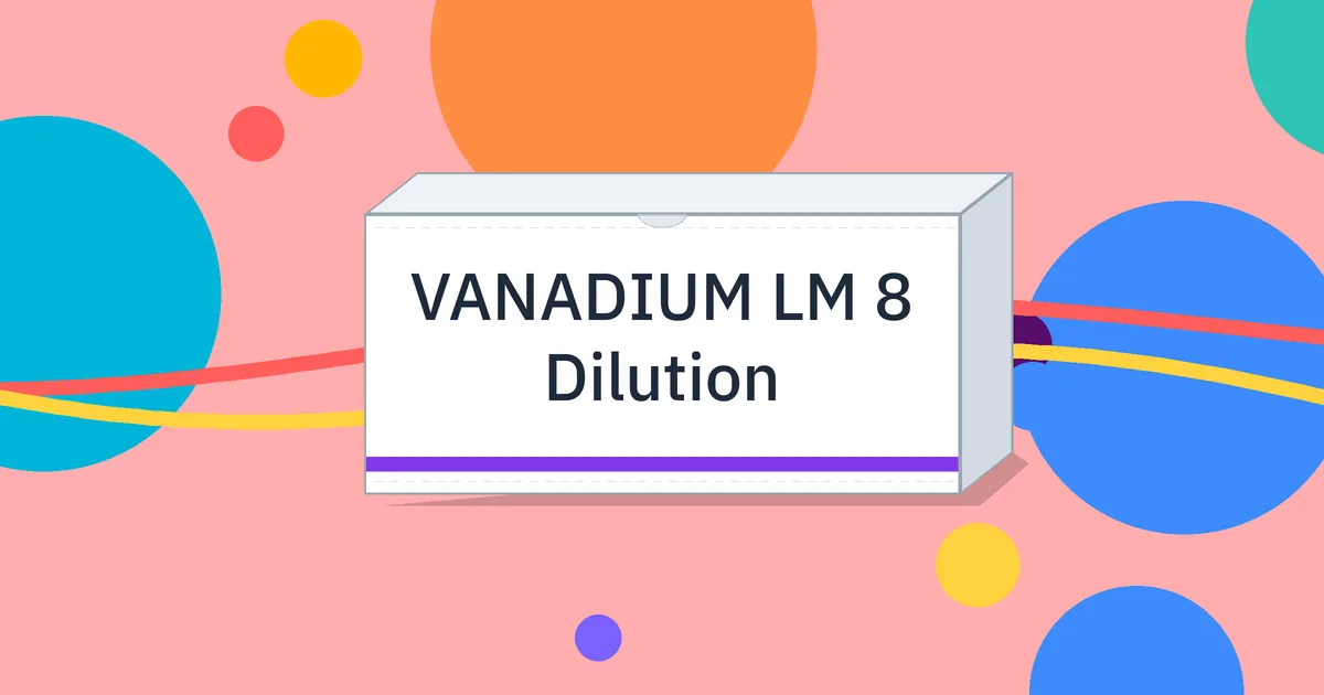 Symbolbild: Packung mit der Aufschrift VANADIUM LM 8 Dilution (PZN 13262411) – Verfügbarkeit und Bezug in Apotheken in Frankfurt am Main