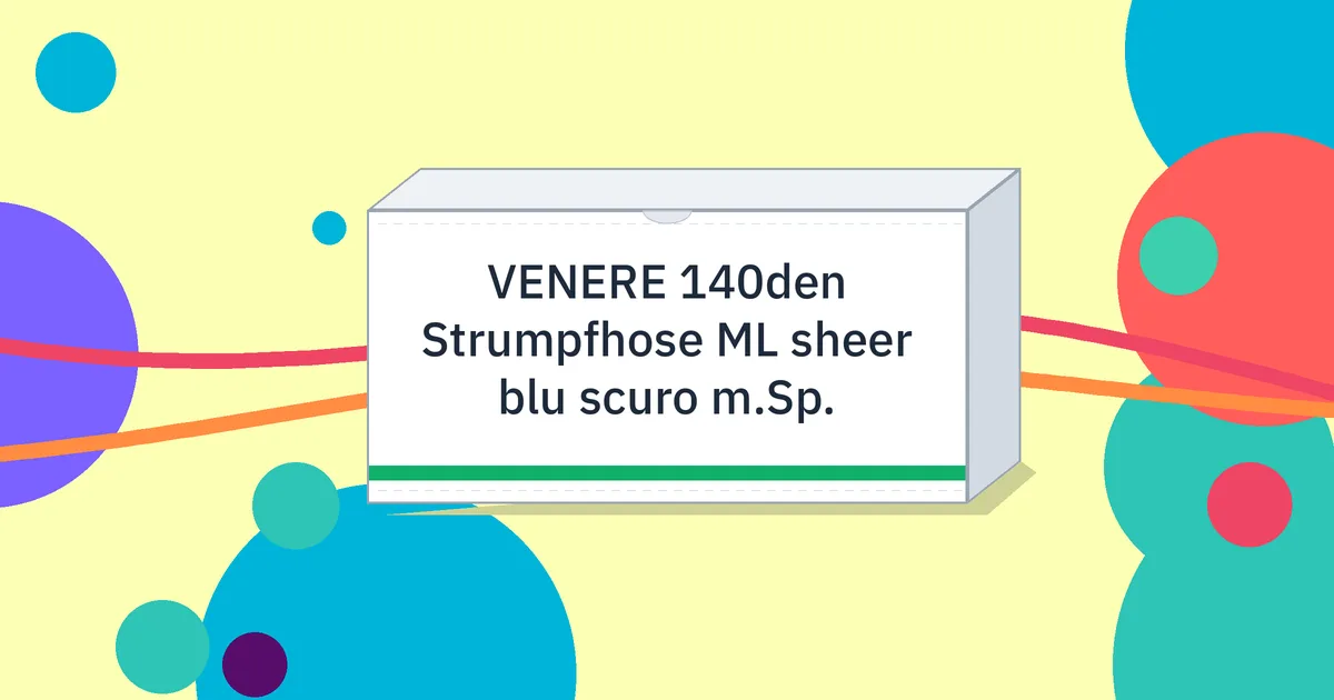 Symbolbild: Packung mit der Aufschrift VENERE 140den Strumpfhose ML sheer blu scuro m.Sp. (PZN 16171287) – Verfügbarkeit und Bezug in Apotheken in Frankfurt am Main