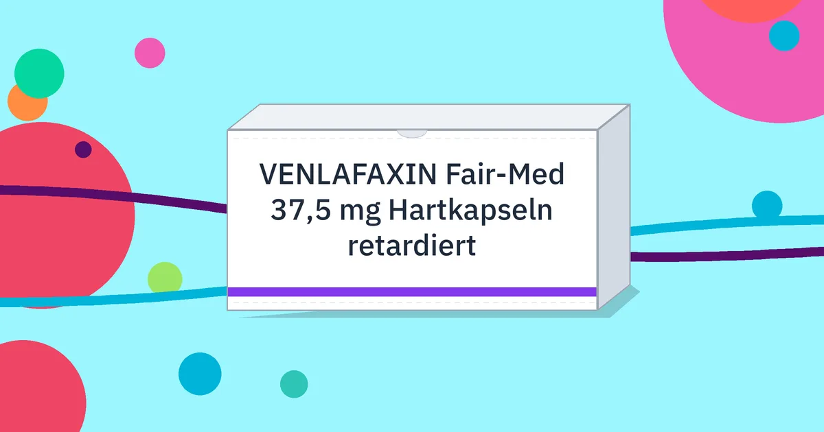 Symbolbild: Packung mit der Aufschrift VENLAFAXIN Fair-Med 37,5 mg Hartkapseln retardiert (PZN 10145136) – Verfügbarkeit und Bezug in Apotheken in Frankfurt am Main