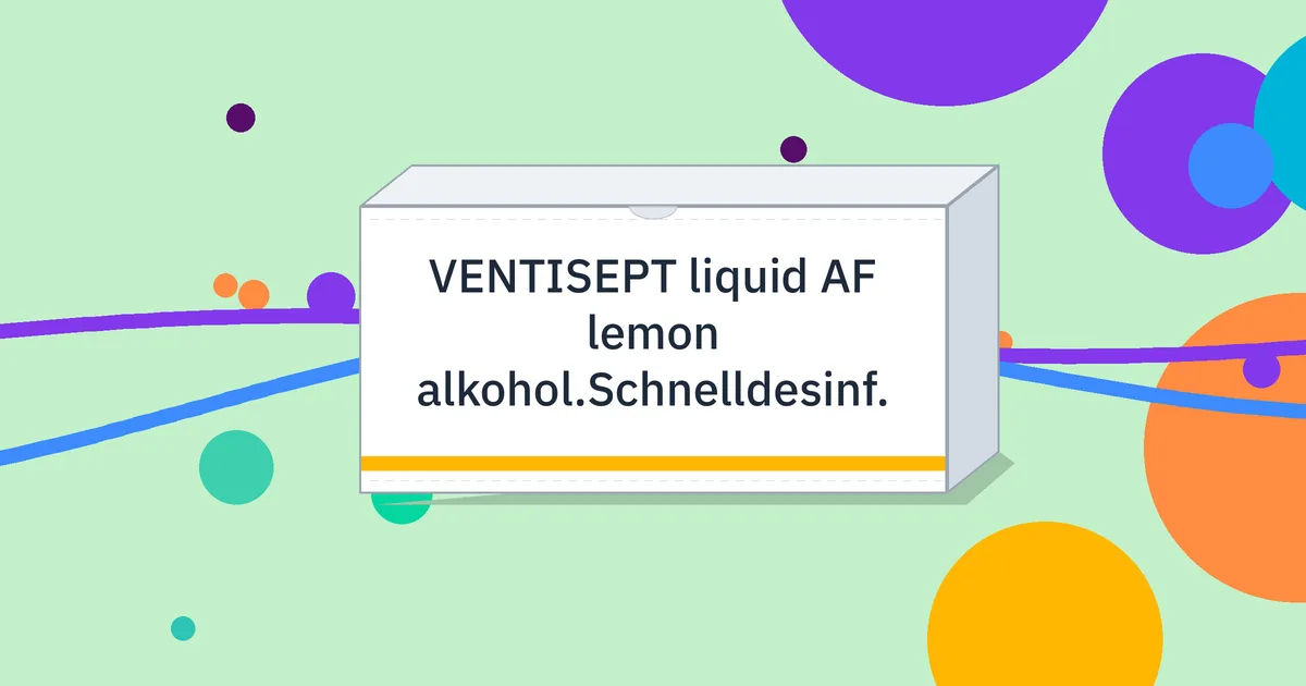 Symbolbild: Packung mit der Aufschrift VENTISEPT liquid AF lemon alkohol.Schnelldesinf. (PZN 06920747) – Verfügbarkeit und Bezug in Apotheken in Frankfurt am Main