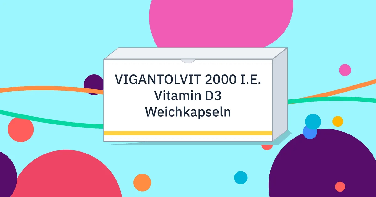 Symbolbild: Packung mit der Aufschrift VIGANTOLVIT 2000 I.E. Vitamin D3 Weichkapseln (PZN 12423852) – Verfügbarkeit und Bezug in Apotheken in Frankfurt am Main