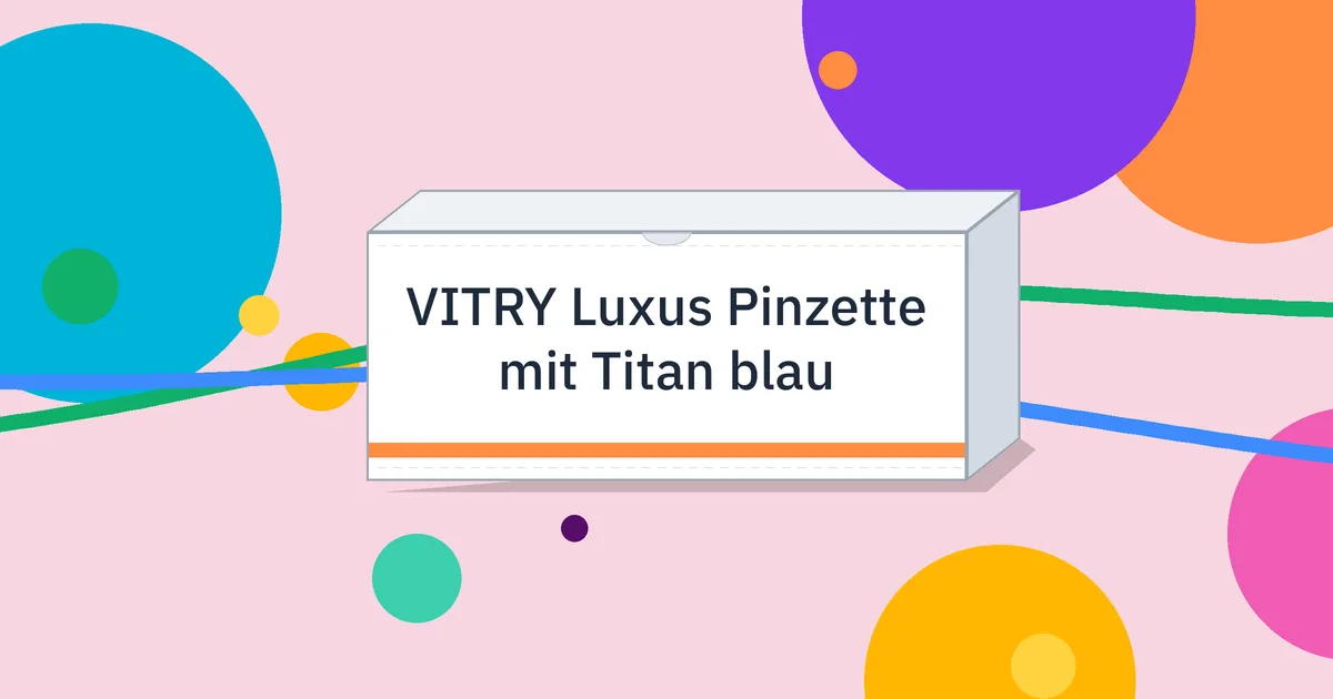 Symbolbild: Packung mit der Aufschrift VITRY Luxus Pinzette mit Titan blau (PZN 16158022) – Verfügbarkeit und Bezug in Apotheken in Frankfurt am Main