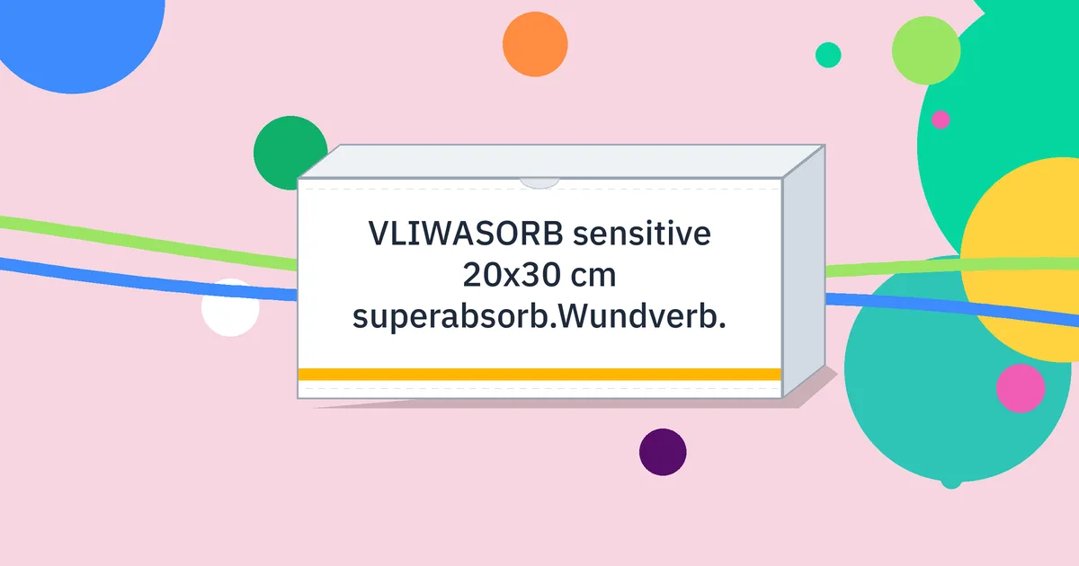 Symbolbild: Packung mit der Aufschrift VLIWASORB sensitive 20x30 cm superabsorb.Wundverb. (PZN 17902037) – Verfügbarkeit und Bezug in Apotheken in Frankfurt am Main