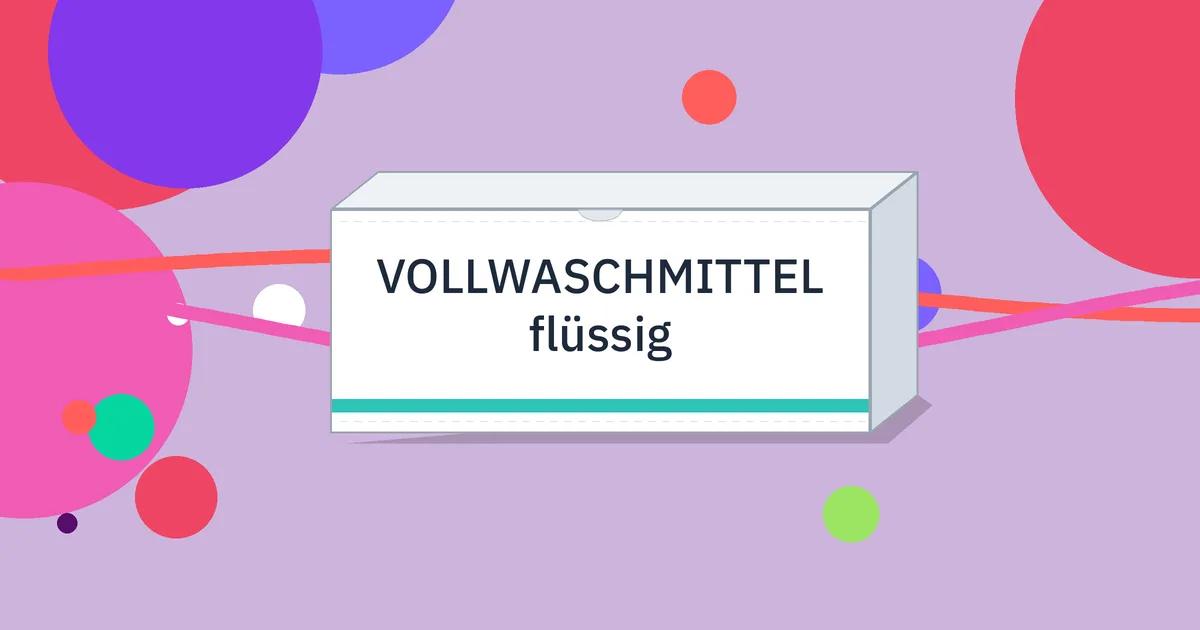 Symbolbild: Packung mit der Aufschrift VOLLWASCHMITTEL flüssig (PZN 06415498) – Verfügbarkeit und Bezug in Apotheken in Frankfurt am Main