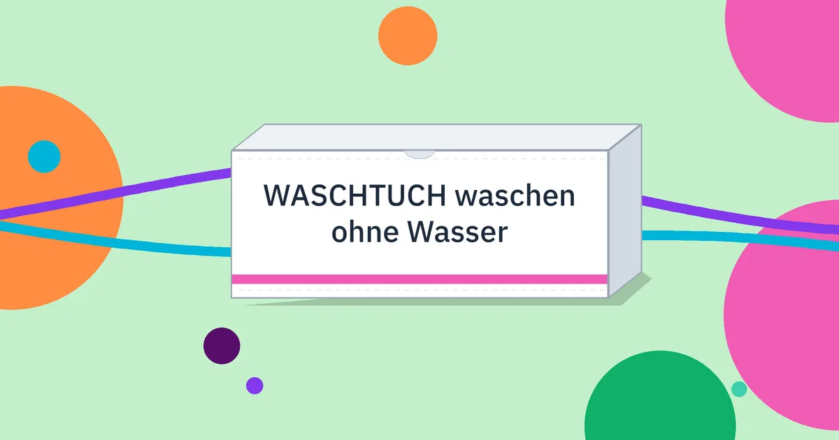 Symbolbild: Packung mit der Aufschrift WASCHTUCH waschen ohne Wasser (PZN 06092902) – Verfügbarkeit und Bezug in Apotheken in Frankfurt am Main