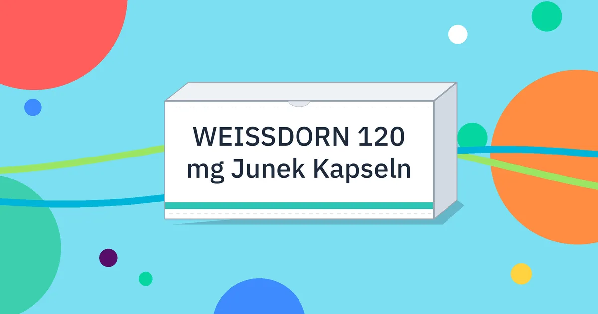 Symbolbild: Packung mit der Aufschrift WEISSDORN 120 mg Junek Kapseln (PZN 03510977) – Verfügbarkeit und Bezug in Apotheken in Frankfurt am Main
