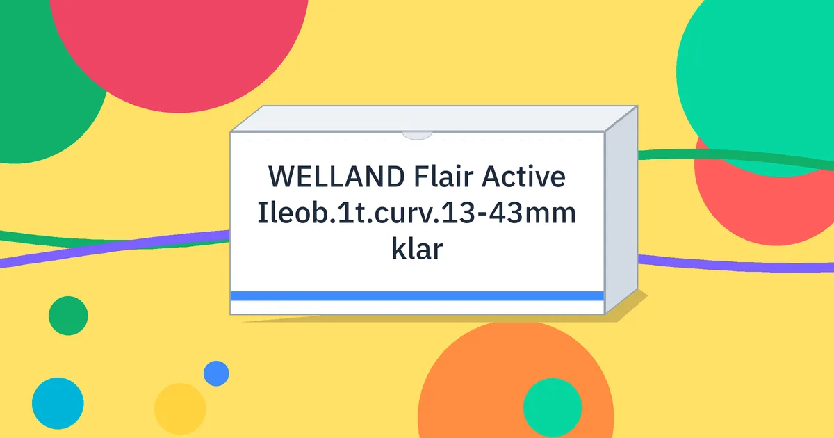 Symbolbild: Packung mit der Aufschrift WELLAND Flair Active Ileob.1t.curv.13-43mm klar (PZN 09899309) – Verfügbarkeit und Bezug in Apotheken in Frankfurt am Main