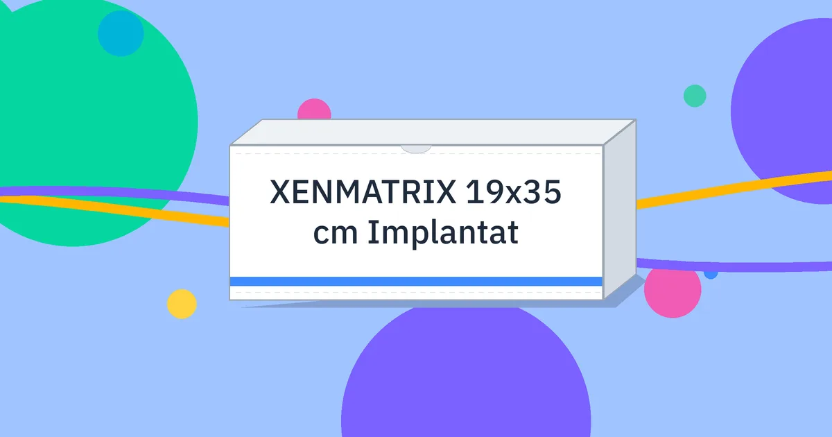 Symbolbild: Packung mit der Aufschrift XENMATRIX 19x35 cm Implantat (PZN 04026031) – Verfügbarkeit und Bezug in Apotheken in Frankfurt am Main