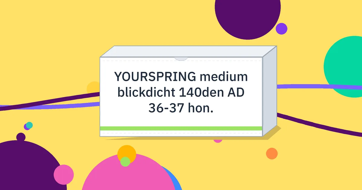 Symbolbild: Packung mit der Aufschrift YOURSPRING medium blickdicht 140den AD 36-37 hon. (PZN 18057756) – Verfügbarkeit und Bezug in Apotheken in Frankfurt am Main