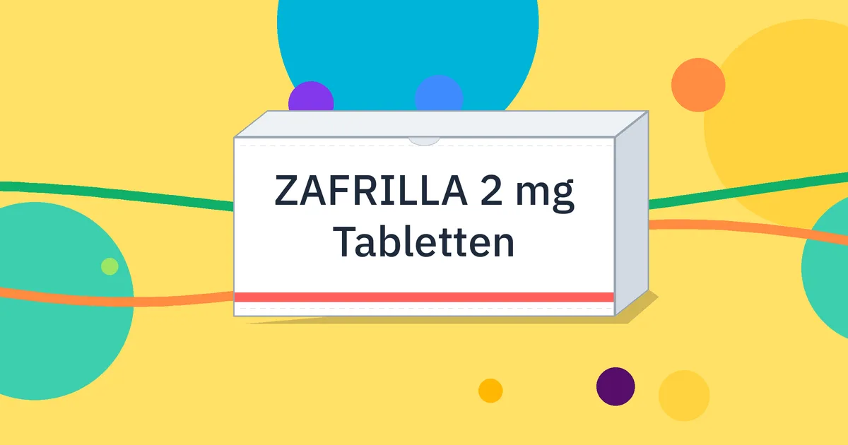 Symbolbild: Packung mit der Aufschrift ZAFRILLA 2 mg Tabletten (PZN 16146651) – Verfügbarkeit und Bezug in Apotheken in Frankfurt am Main