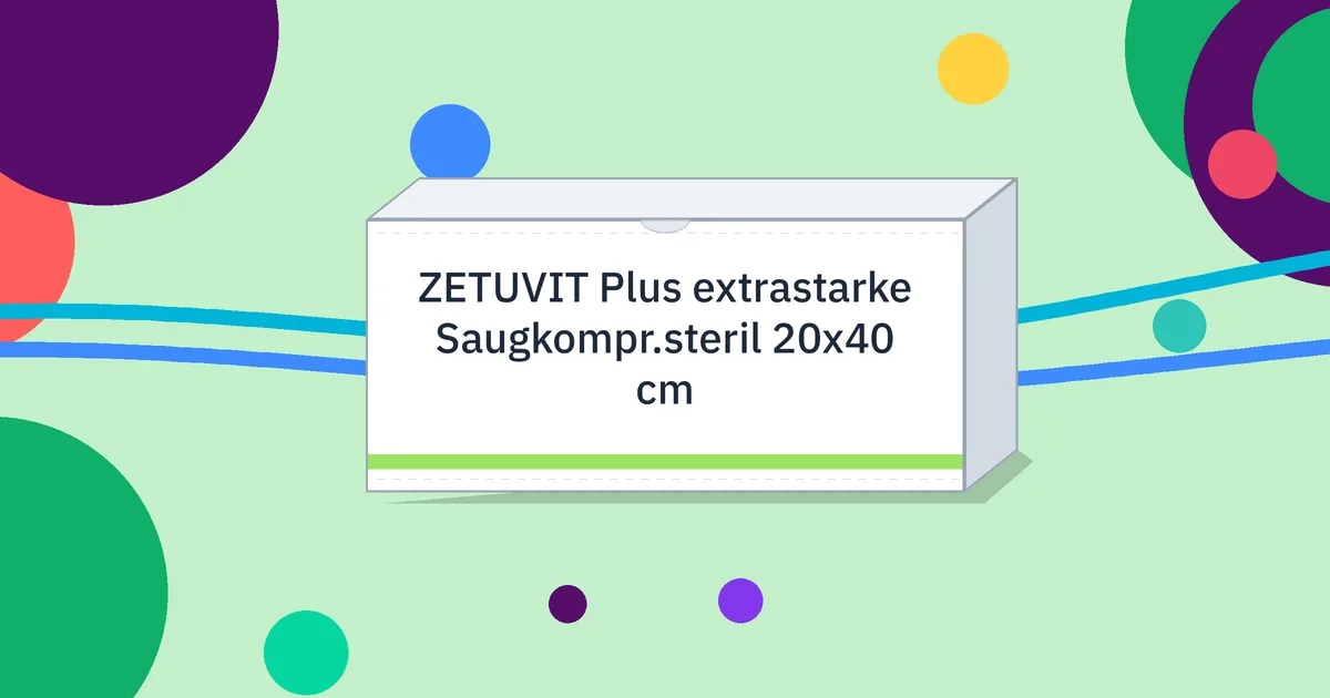 Symbolbild: Packung mit der Aufschrift ZETUVIT Plus extrastarke Saugkompr.steril 20x40 cm (PZN 15588950) – Verfügbarkeit und Bezug in Apotheken in Frankfurt am Main