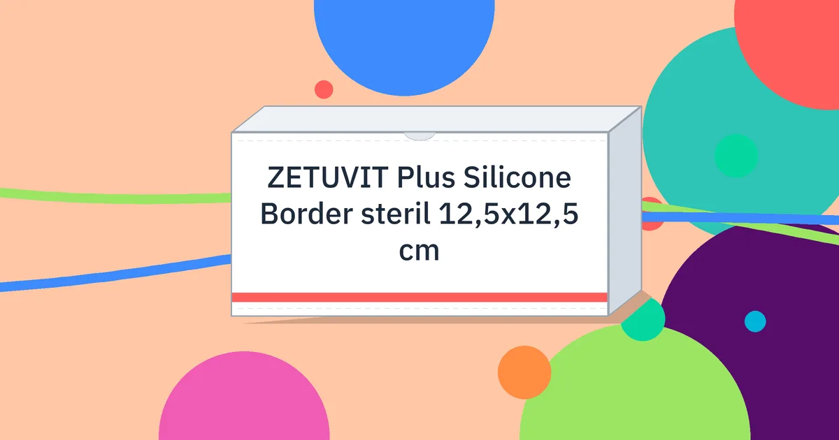 Symbolbild: Packung mit der Aufschrift ZETUVIT Plus Silicone Border steril 12,5x12,5 cm (PZN 19158896) – Verfügbarkeit und Bezug in Apotheken in Frankfurt am Main