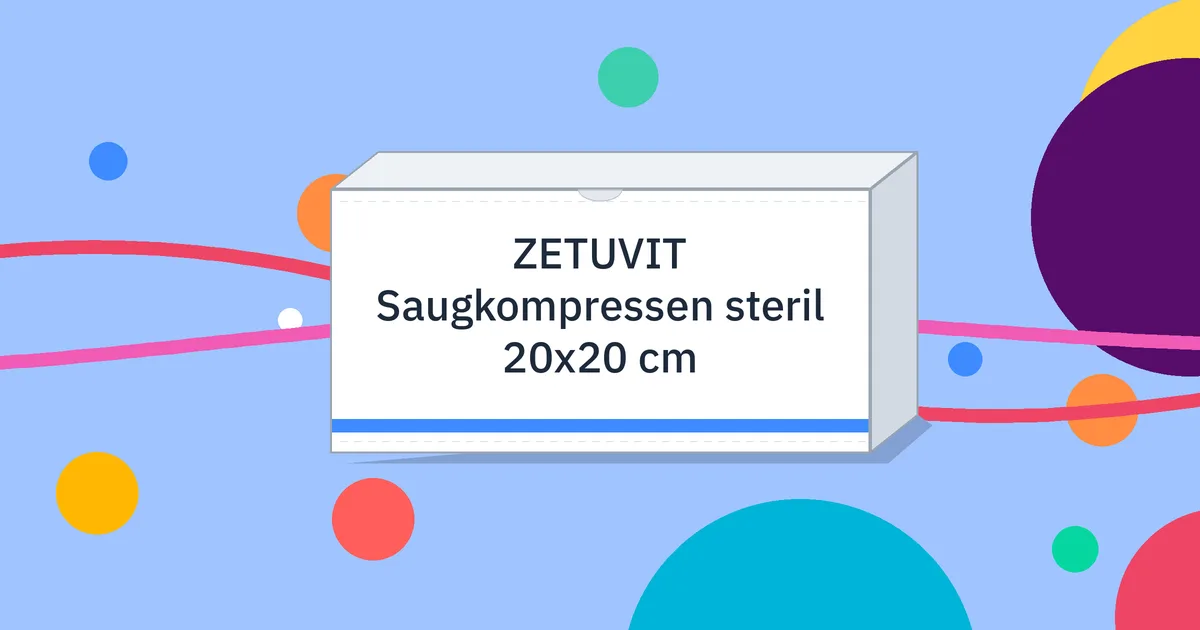 Symbolbild: Packung mit der Aufschrift ZETUVIT Saugkompressen steril 20x20 cm (PZN 18717098) – Verfügbarkeit und Bezug in Apotheken in Frankfurt am Main