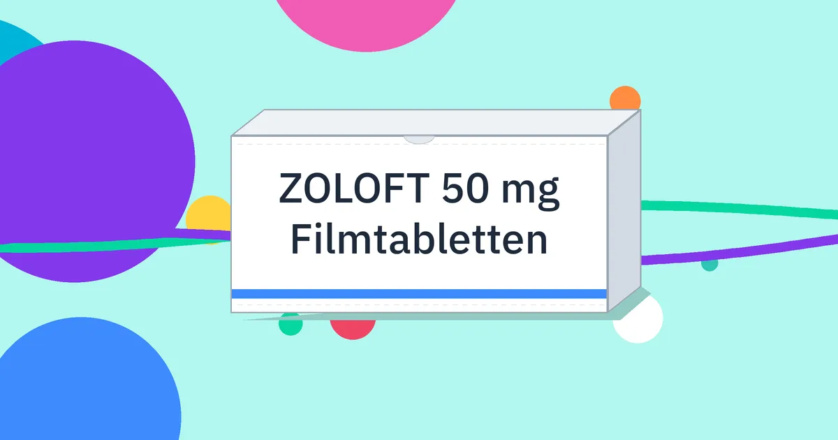 Symbolbild: Packung mit der Aufschrift ZOLOFT 50 mg Filmtabletten (PZN 01041490) – Verfügbarkeit und Bezug in Apotheken in Frankfurt am Main