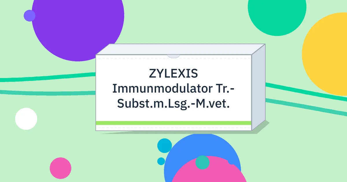 Symbolbild: Packung mit der Aufschrift ZYLEXIS Immunmodulator Tr.-Subst.m.Lsg.-M.vet. (PZN 01030440) – Verfügbarkeit und Bezug in Apotheken in Frankfurt am Main